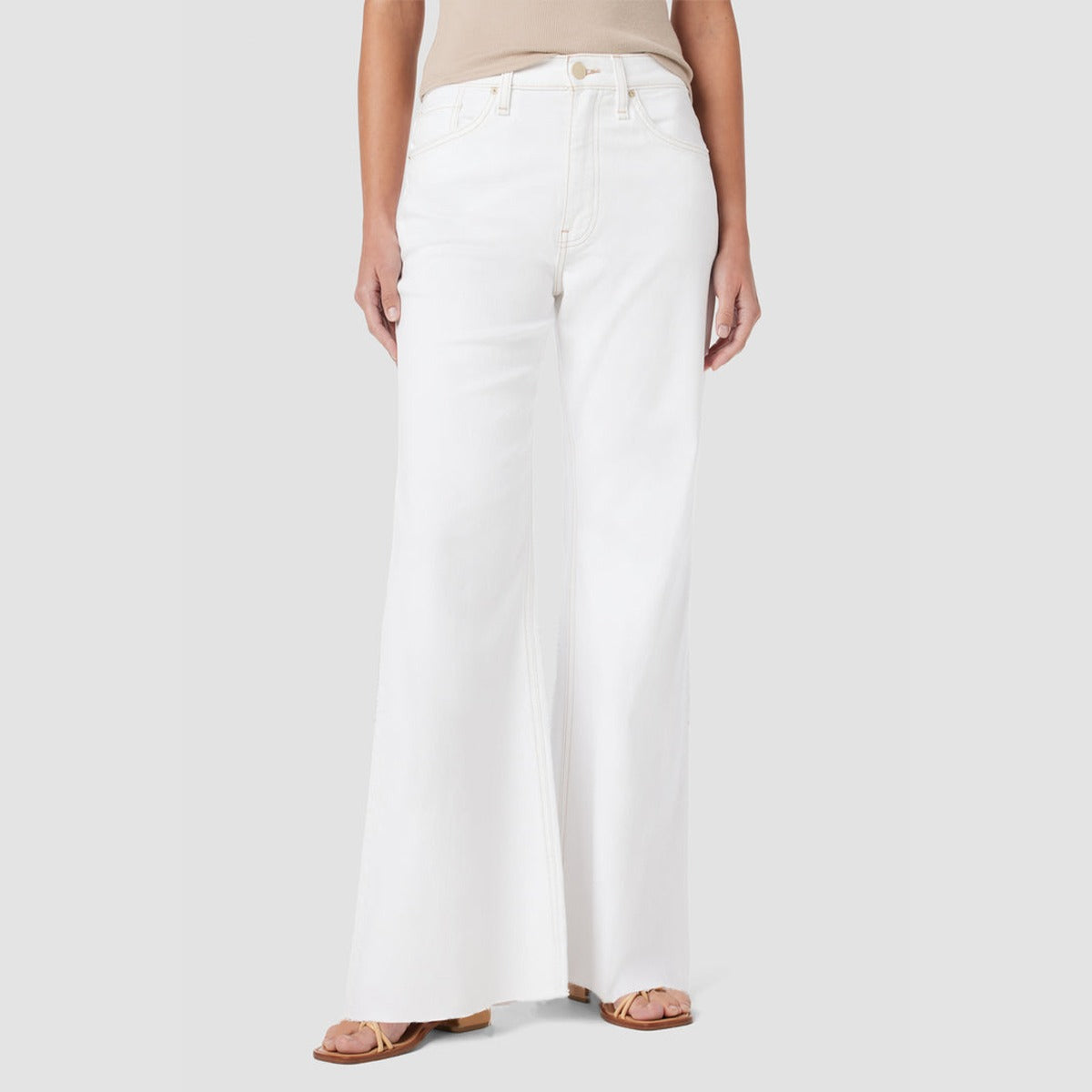 Women's High Waist Flare Cut Jeans - White