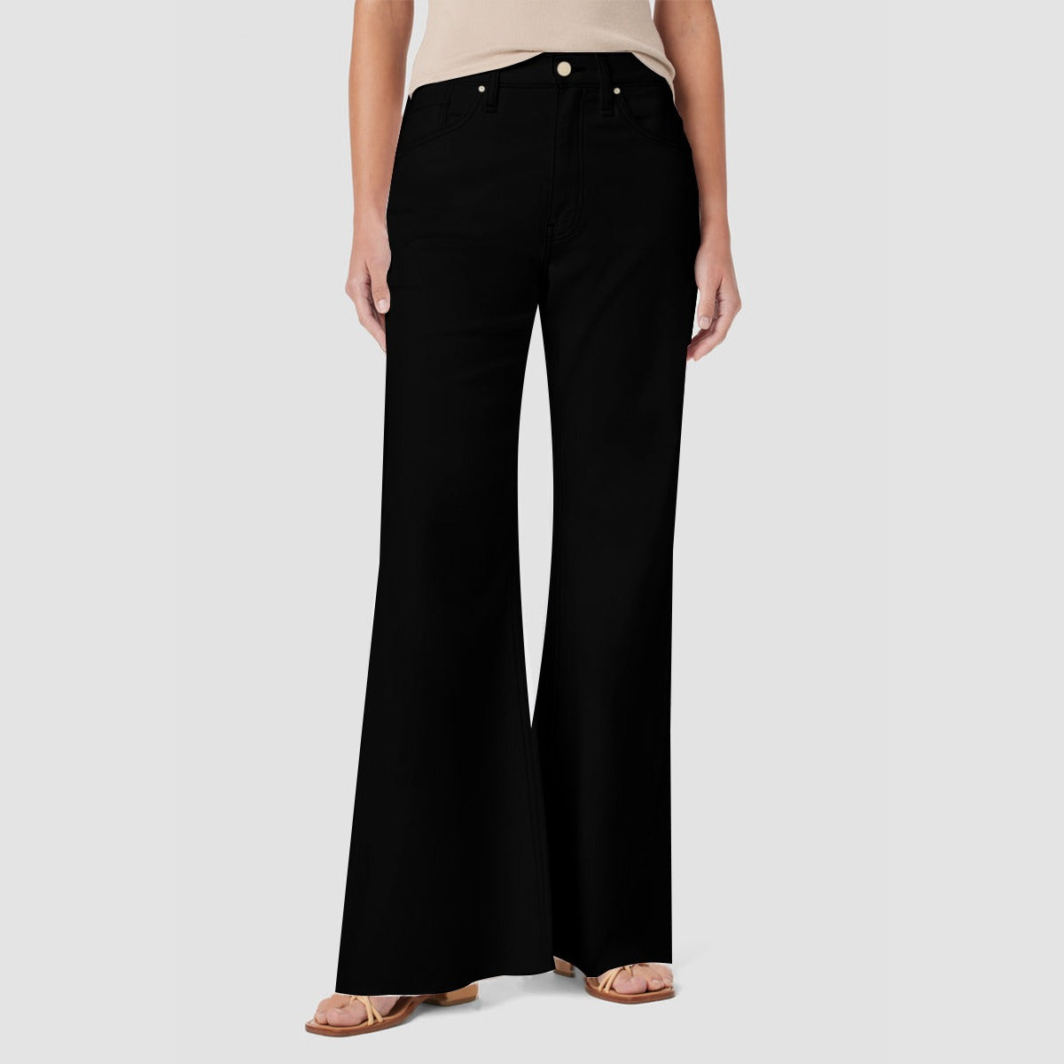 Women's High Waist Flare Cut Jeans - Black